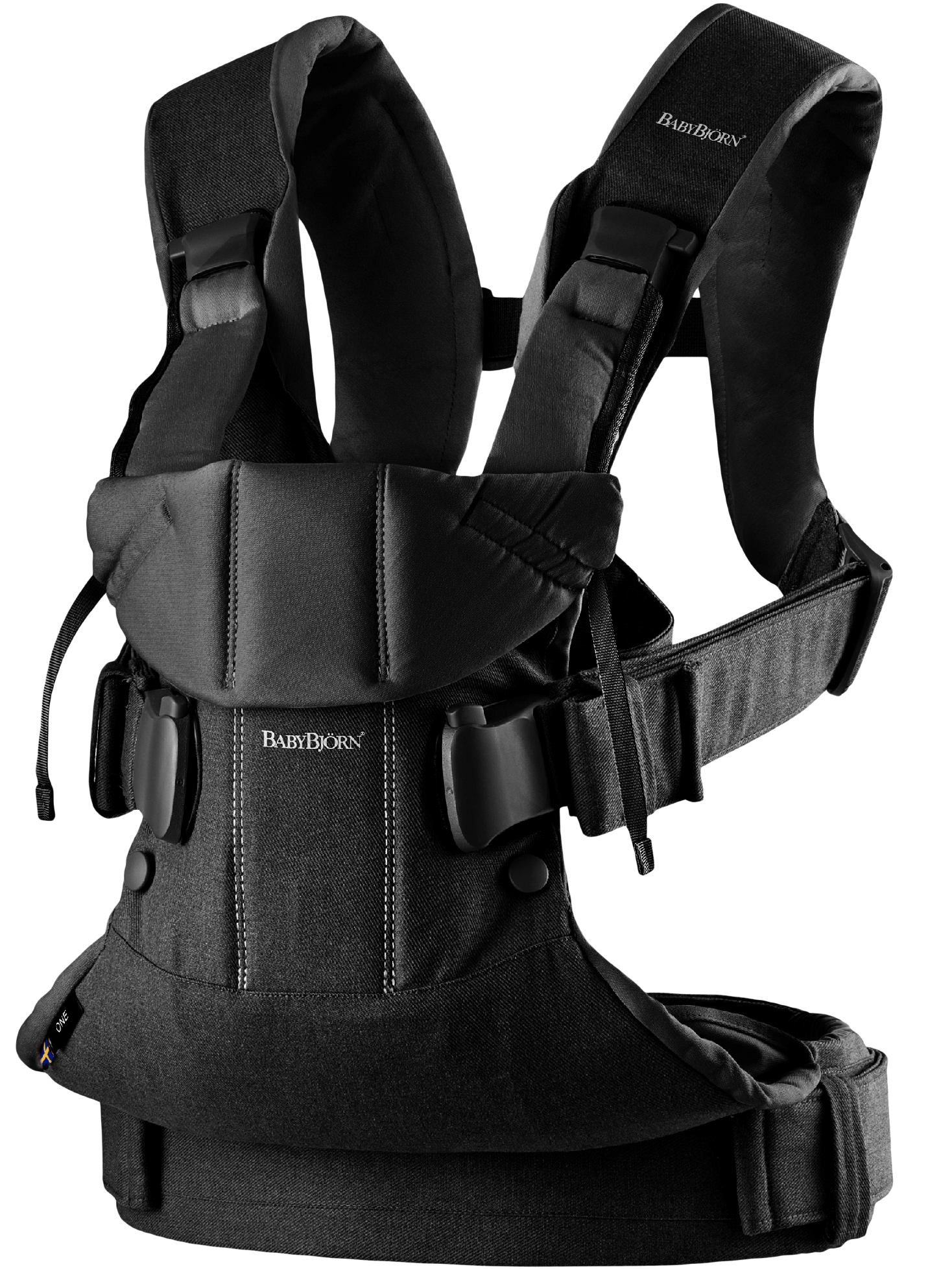 BabyBjörn Tragesitz One (Cotton Mix schwarz) - Happy Kids Shop
